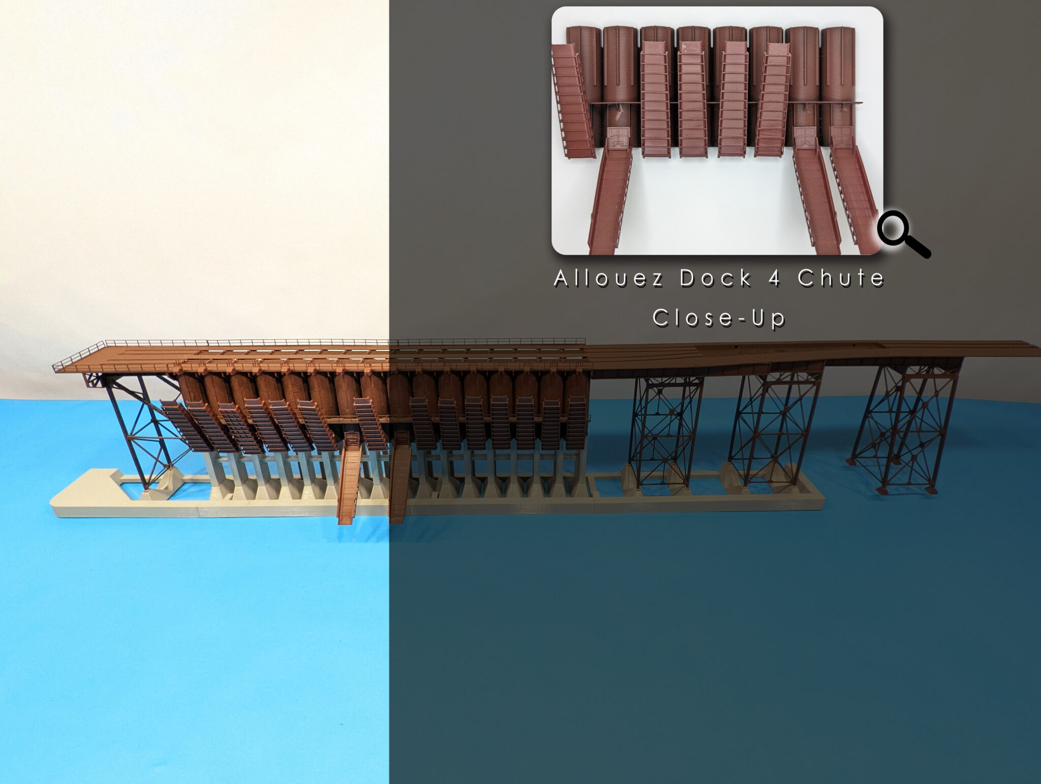 Allouez 4 Ore Dock – Left Side – End Kit - Model Railroad Engineering