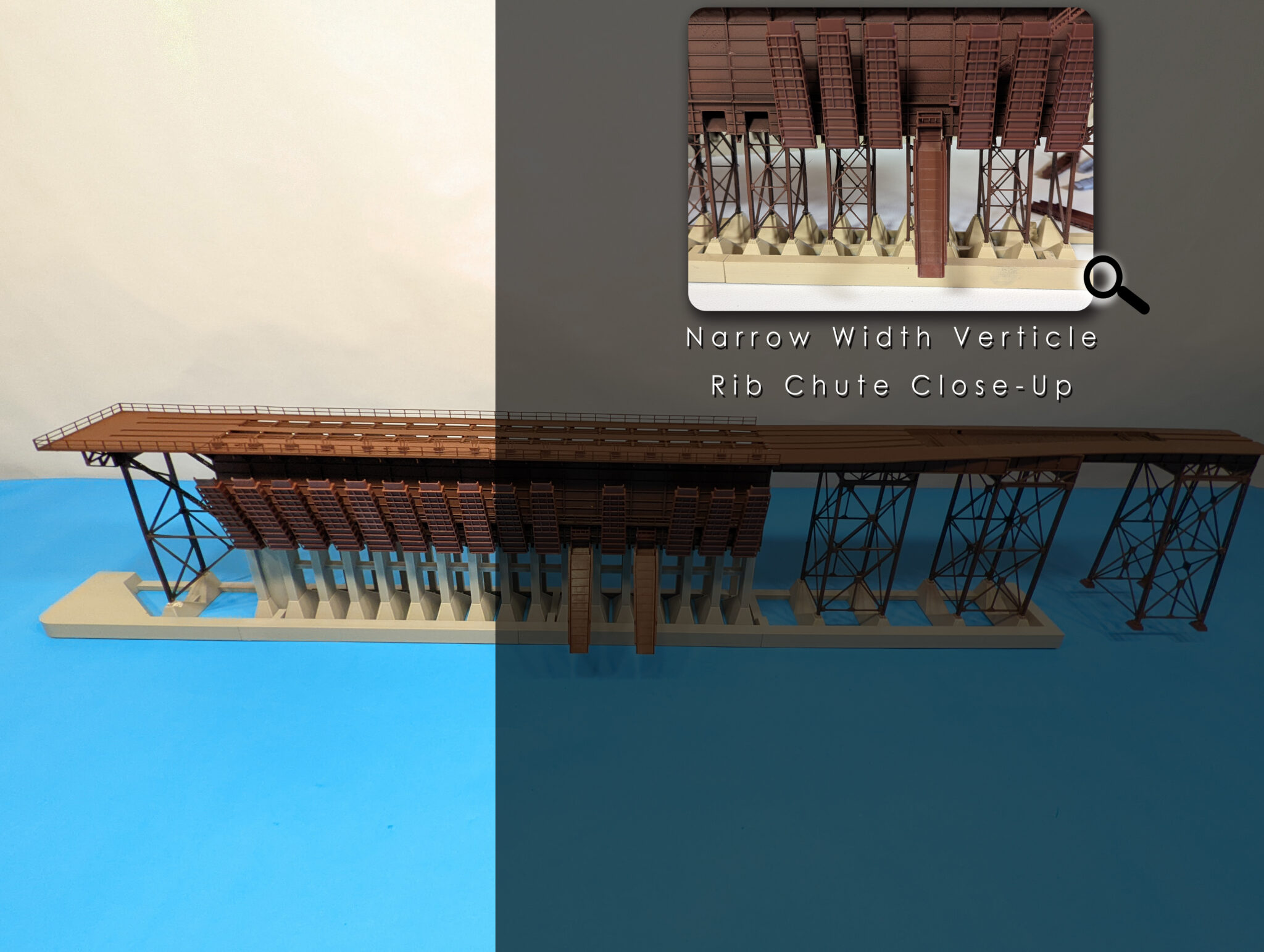 Concrete Ore Dock – Left Side – End Kit – Narrow Vertical Rib Chute ...
