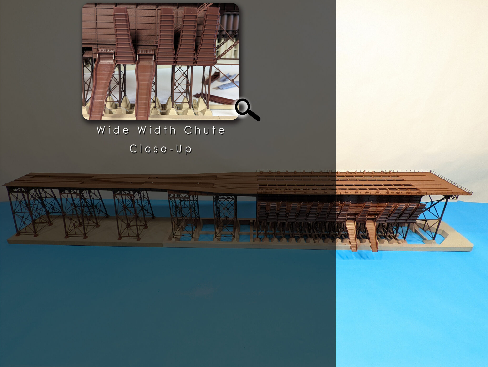Steel Ore Dock – Dual Sided – End Kit – Wide Chute - Model Railroad ...