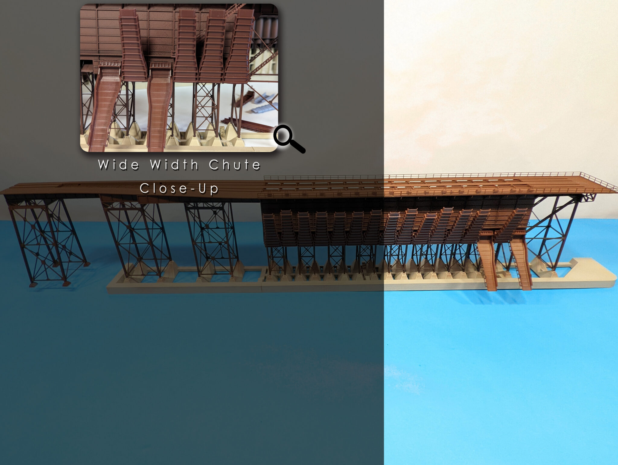 Steel Ore Dock – Right Side – End Kit – Wide Chute - Model Railroad ...