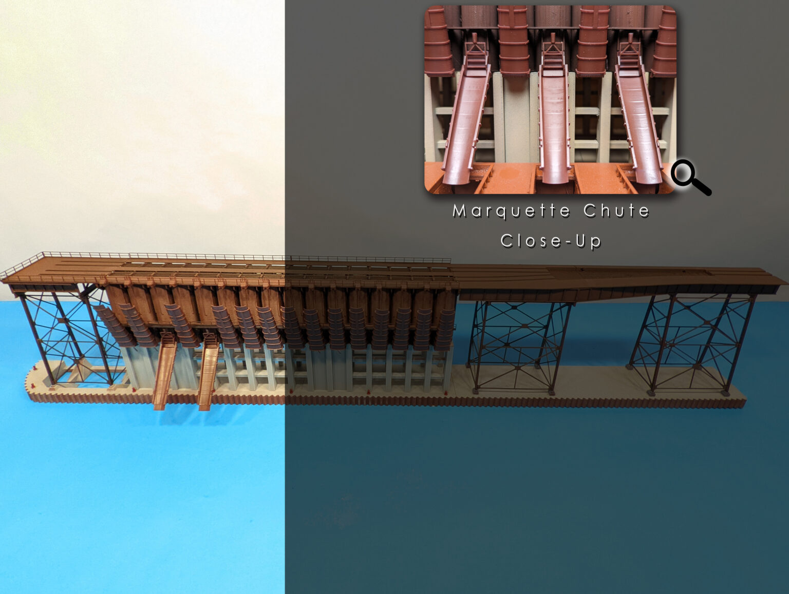 Marquette Ore Dock – Left Side – End Kit - Model Railroad Engineering