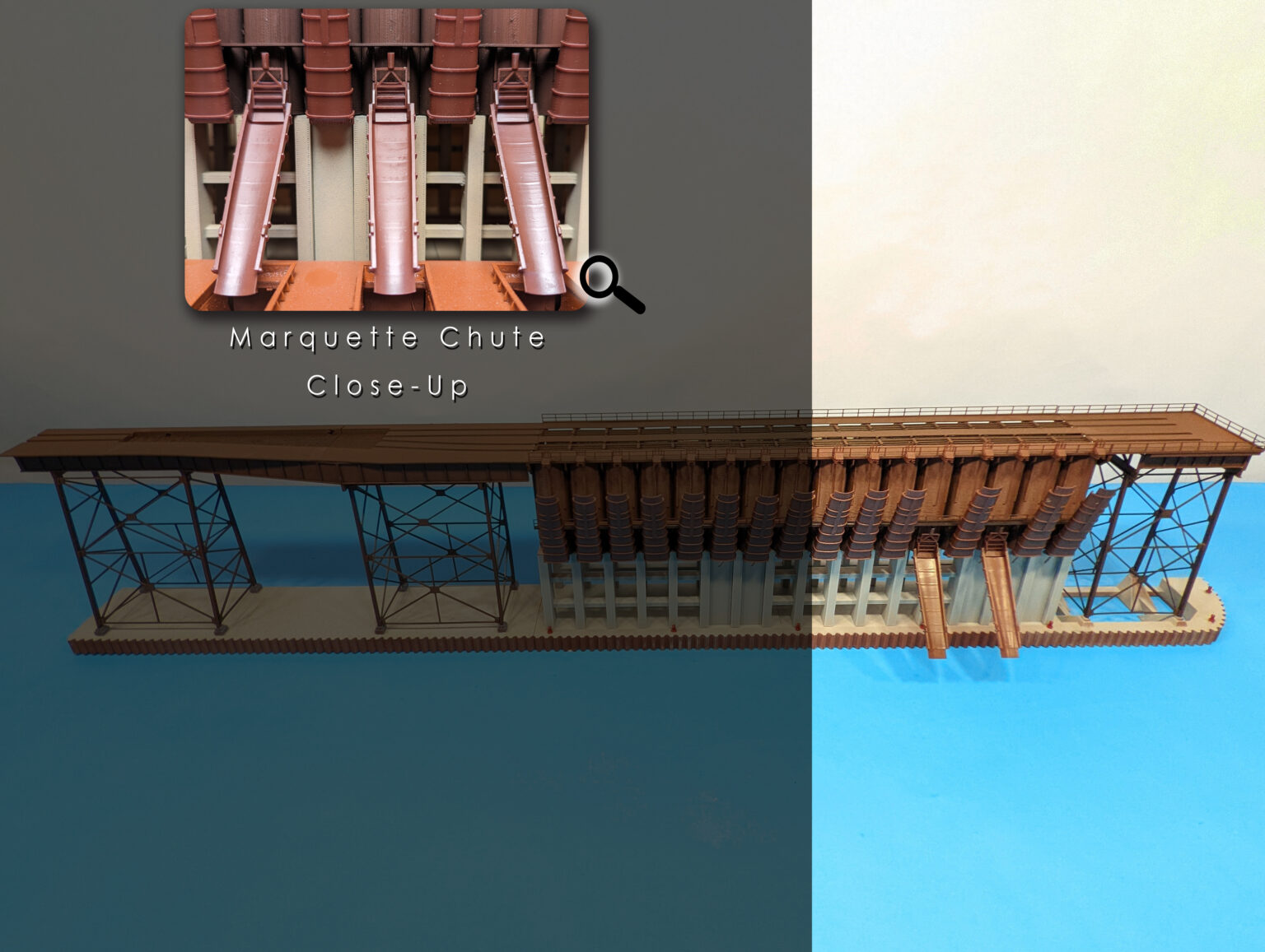 Marquette Ore Dock – Right Side – End Kit - Model Railroad Engineering